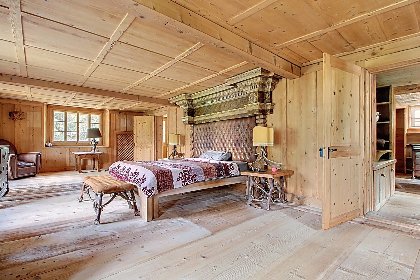 Traditional stone village house with large garden